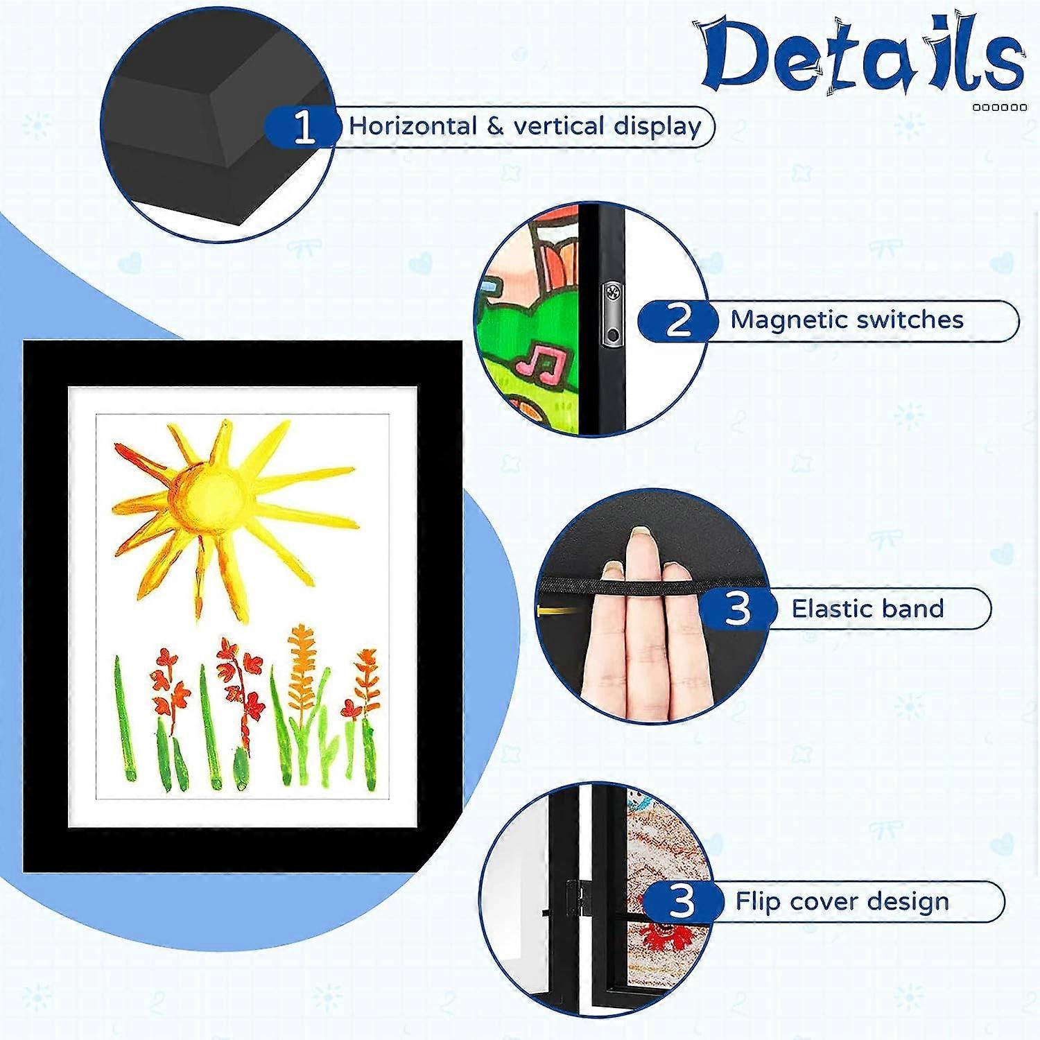 Picture frame for children's drawings, children's art frame, front ...