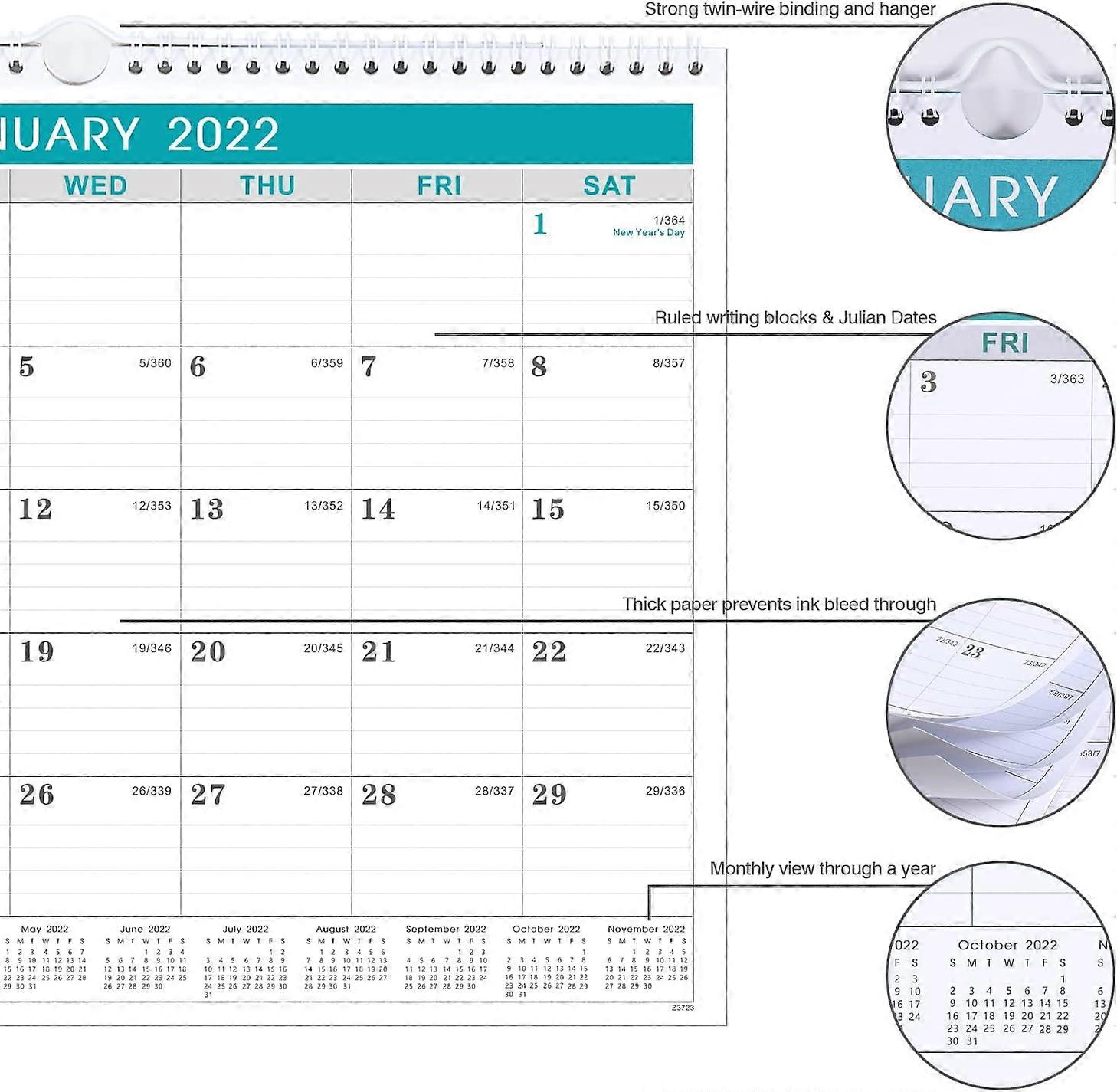 Calendar 2022 - Wall Calendar 2022 From January 202 To June 2023, 12 ...