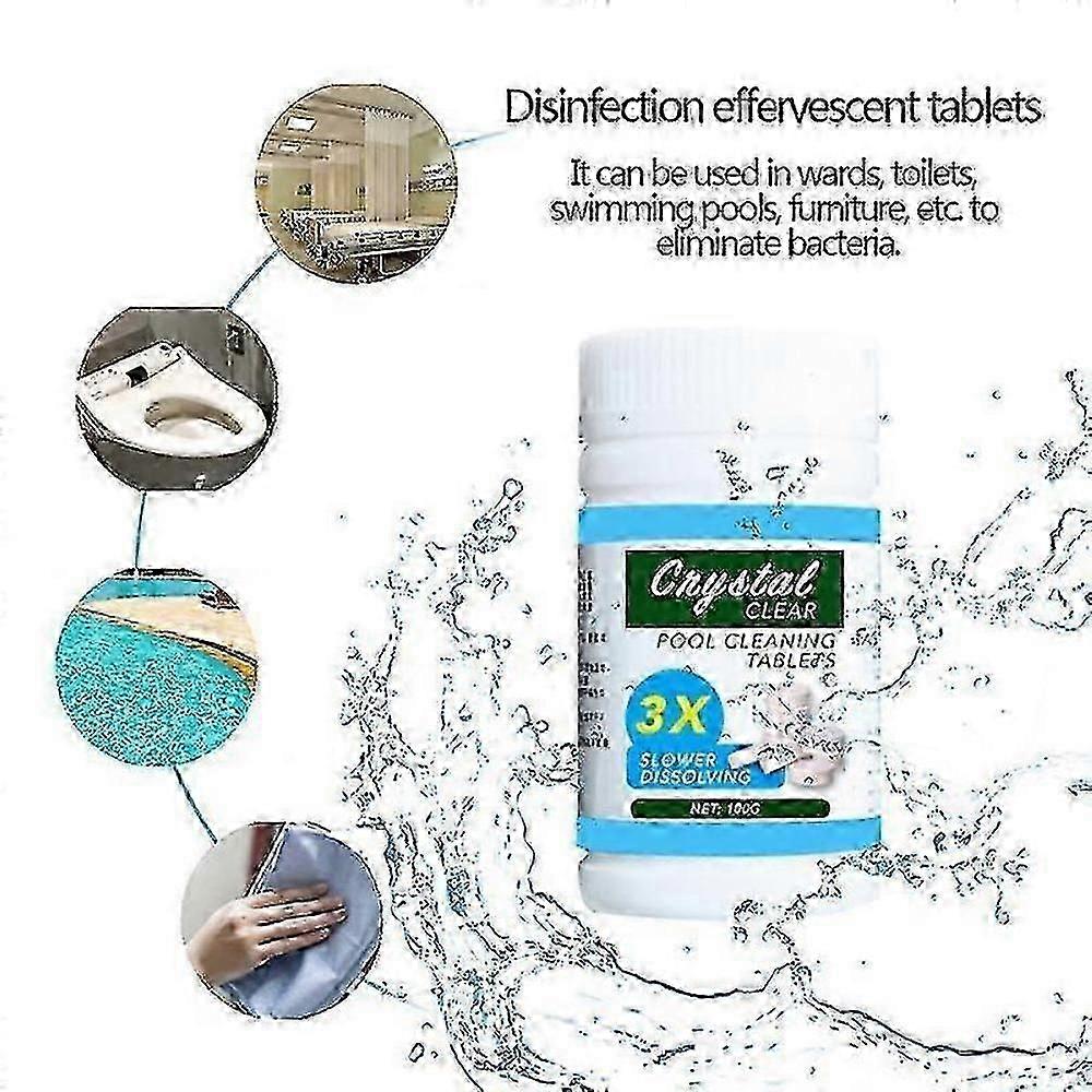 100pcs Chlorine Tablets Swimming Pool Cleaning Tablet Floating Hot Tub ...