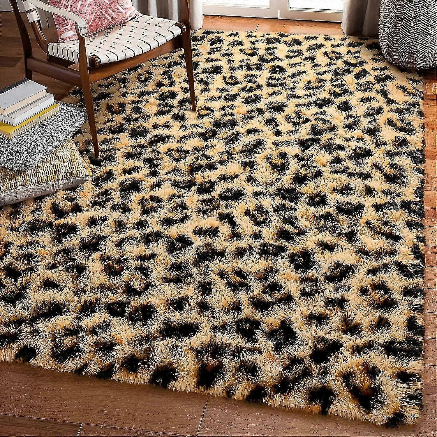 NOAHAS Fluffy Leopard Print Rug Cheetah Print Area Rugs Soft Comfy ...