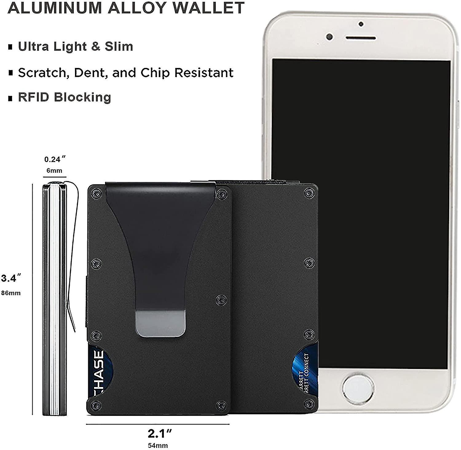 Minimalist Metal Wallet With Money Clip - Slim Aluminum Credit Card ...