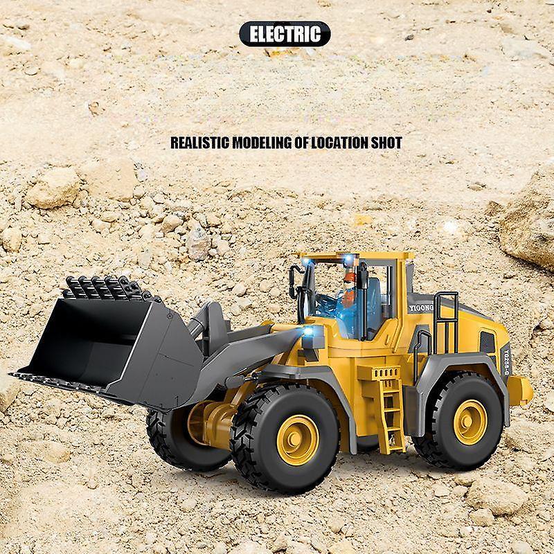 Remote Control Bulldozer 9Channel 2.4G RC Loader Toys Alloy Bucket ...
