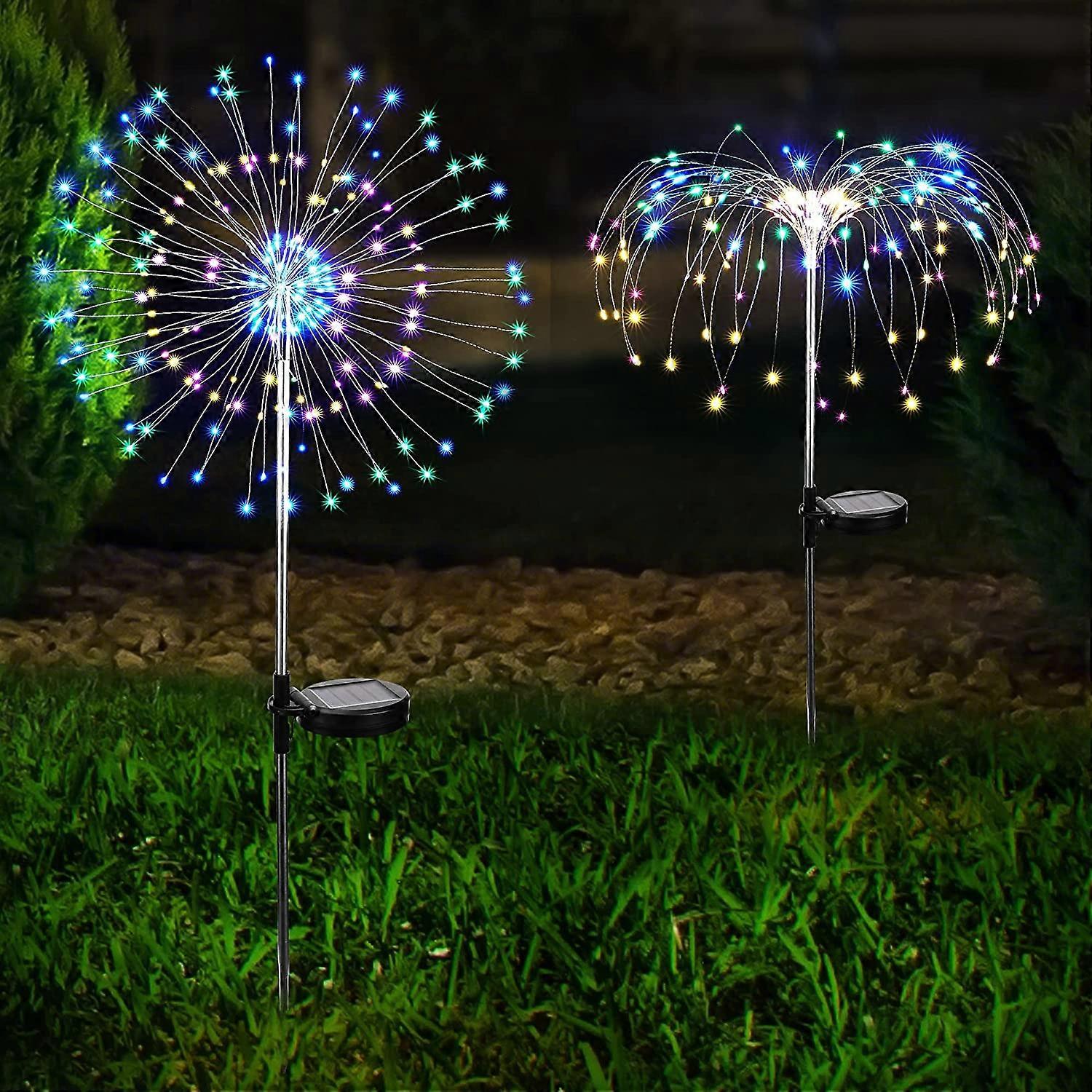 Solar Fireworks, 2 Pack 120 LED Solar Garden Lights Copper Wire IP65 ...