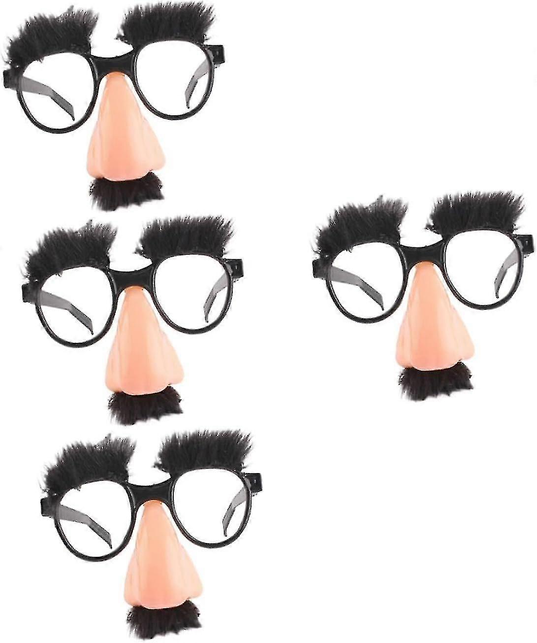 4 Pcs Halloween Fake Nose Funny Glasses With Nose Mustache Party Prop ...