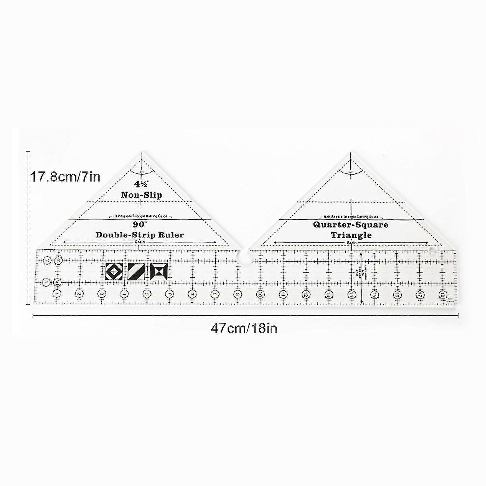 90 Degree Double Strip Quilt Ruler Quilt Rulers 6-18inch Sewing Stencil ...