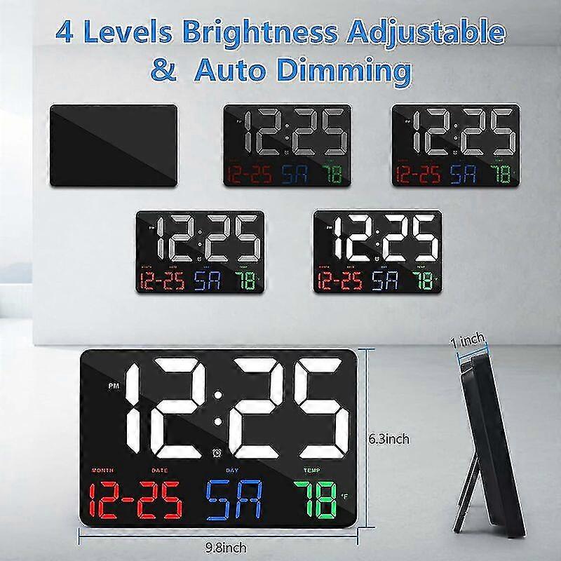 Clock Digital Wall Clock, 30cm Large Screen LED Digital Alarm Clock ...