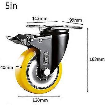 Heavy Duty 150mm Swivel Caster Wheels - Set of 4 Yellow Industrial ...