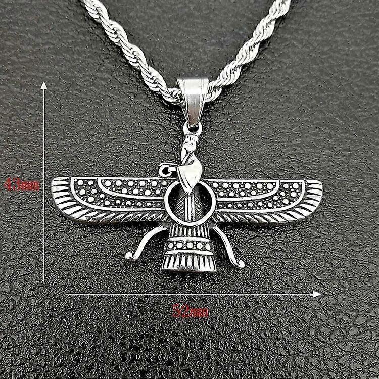 Persian Iran Farvahar Zoroastrian Wing stainless steel Pendant Necklace ...