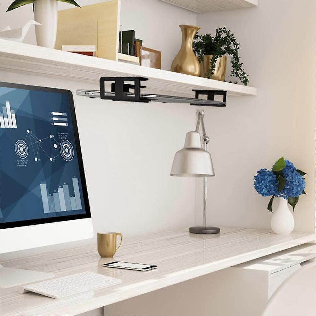 Under Desk Laptop Mount Metal Under Table Desk Holder for Keyboard ...