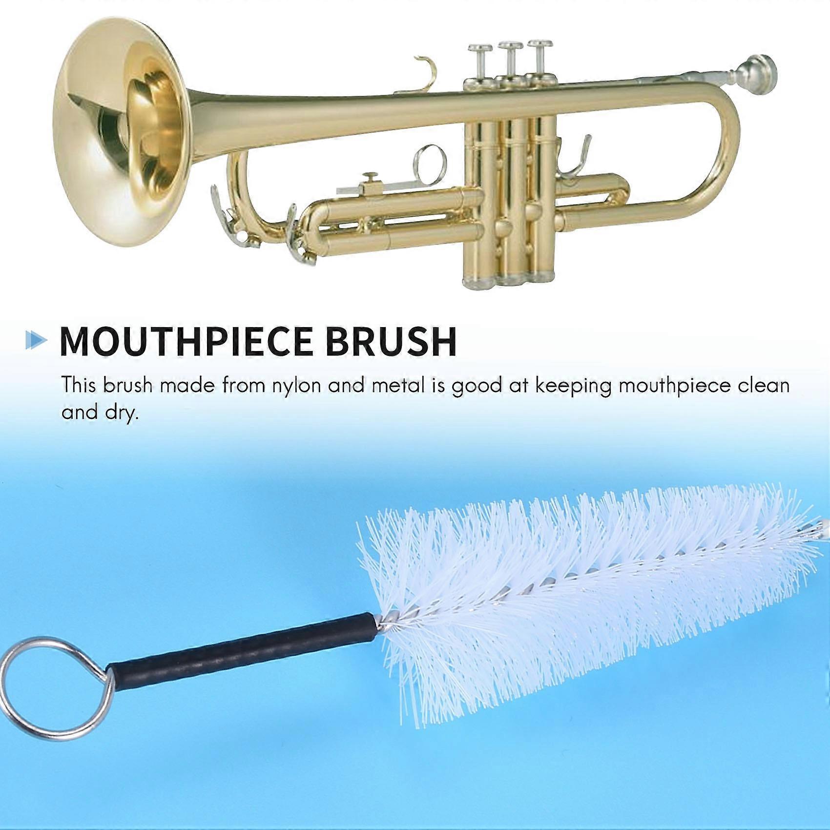 2pcs Universal Mouthpiece Cleaning Brush Nylon for Trombone Trumpet ...