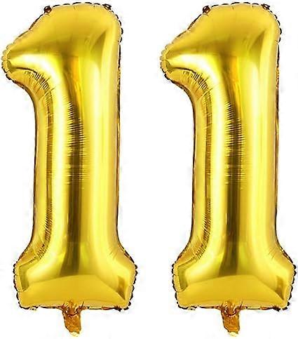 32inch Gold Number 11 Balloon, Party Birthday Inflatable Age Balloon ...