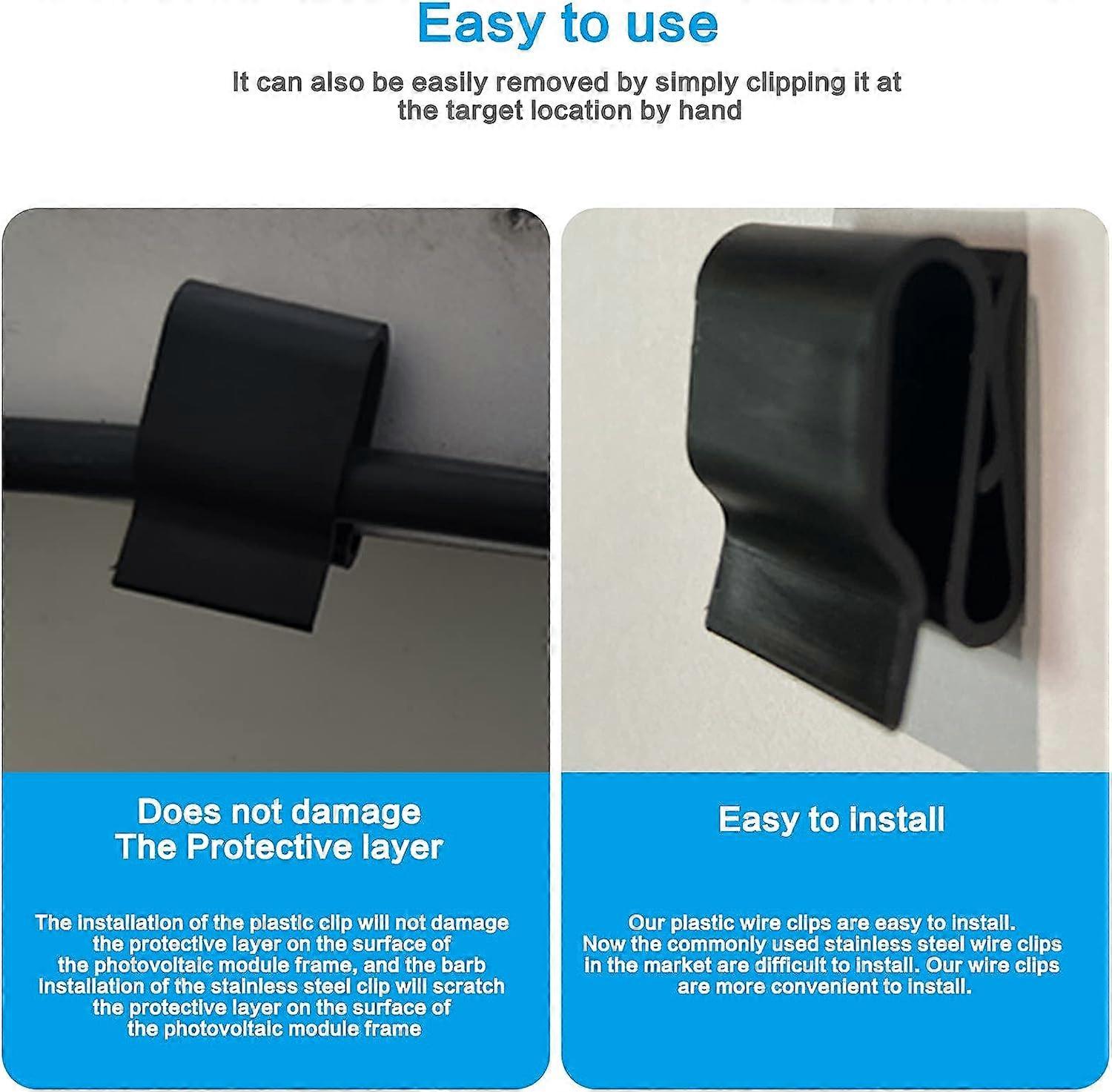 50/100pcs Plastic Solar Photovoltaic Panel Wire Clips PV Cable Clamp ...