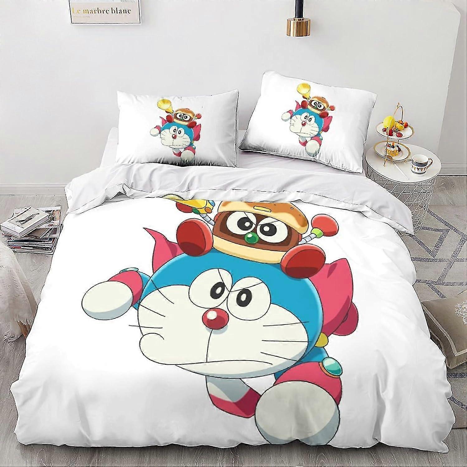 o4497 Bed Sheets Doraemon 3D Printed Duvet Cover Set Soft Microfiber ...