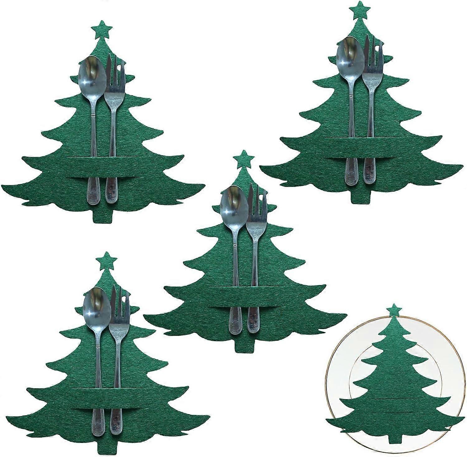 Christmas Tree Non-woven Tableware Holders | Christmas Cutlery Pockets ...