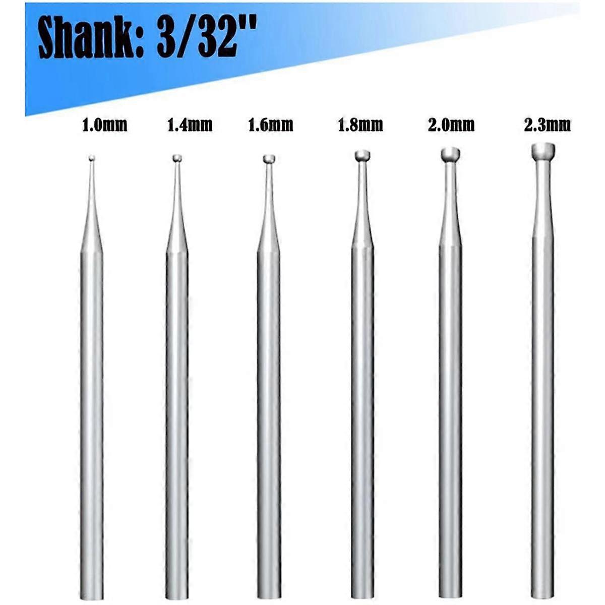 6 Pcs Round Cup Burr - 3/32Inch Shank Jewelry Making Burs Wire Rounder ...