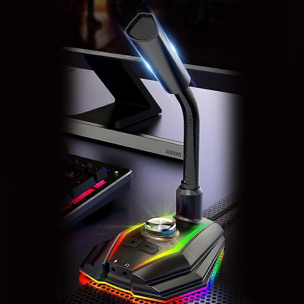 Adjustable USB Microphone USB Gaming Mic with RGB Lighting Noise ...