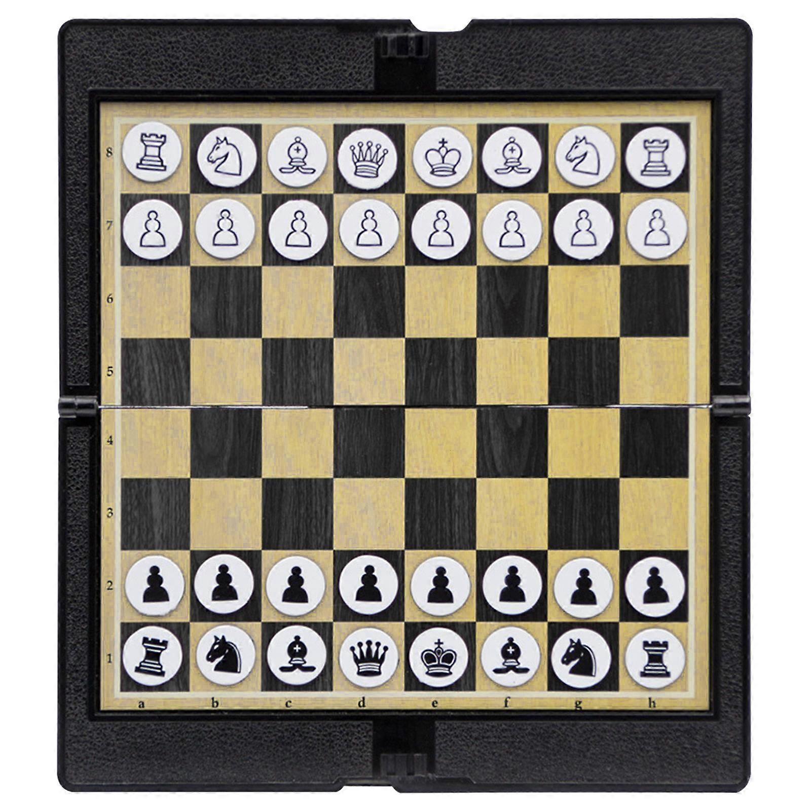 Miniature Magnetic Foldable Chess Puzzle Board Game Interior Pocket ...