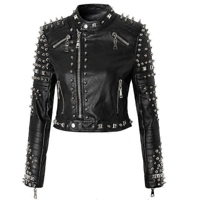 Street Fashion Spring Punk Style Rock Jacket Female Printing Rivet ...