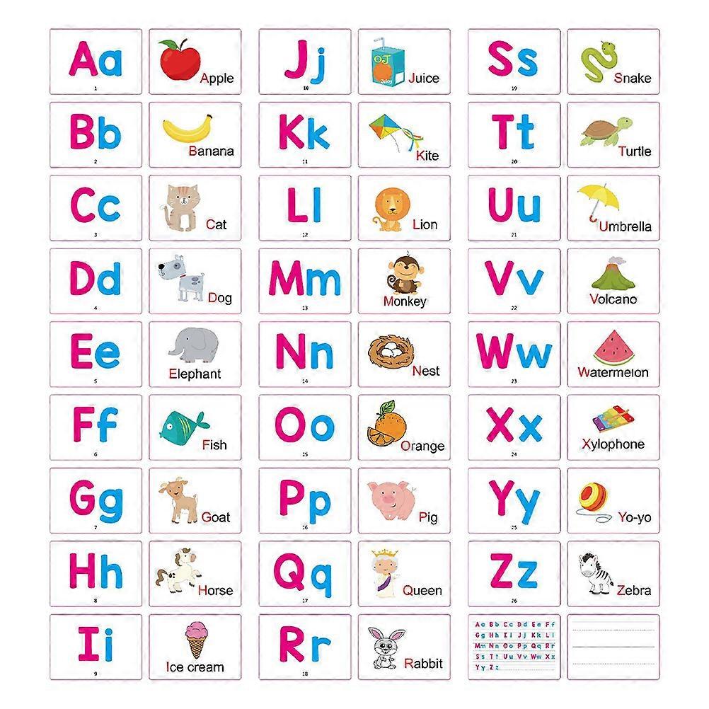 27 Pcs Printable Cards Alphabet Picture Cards Abc Learning Toys Letter ...