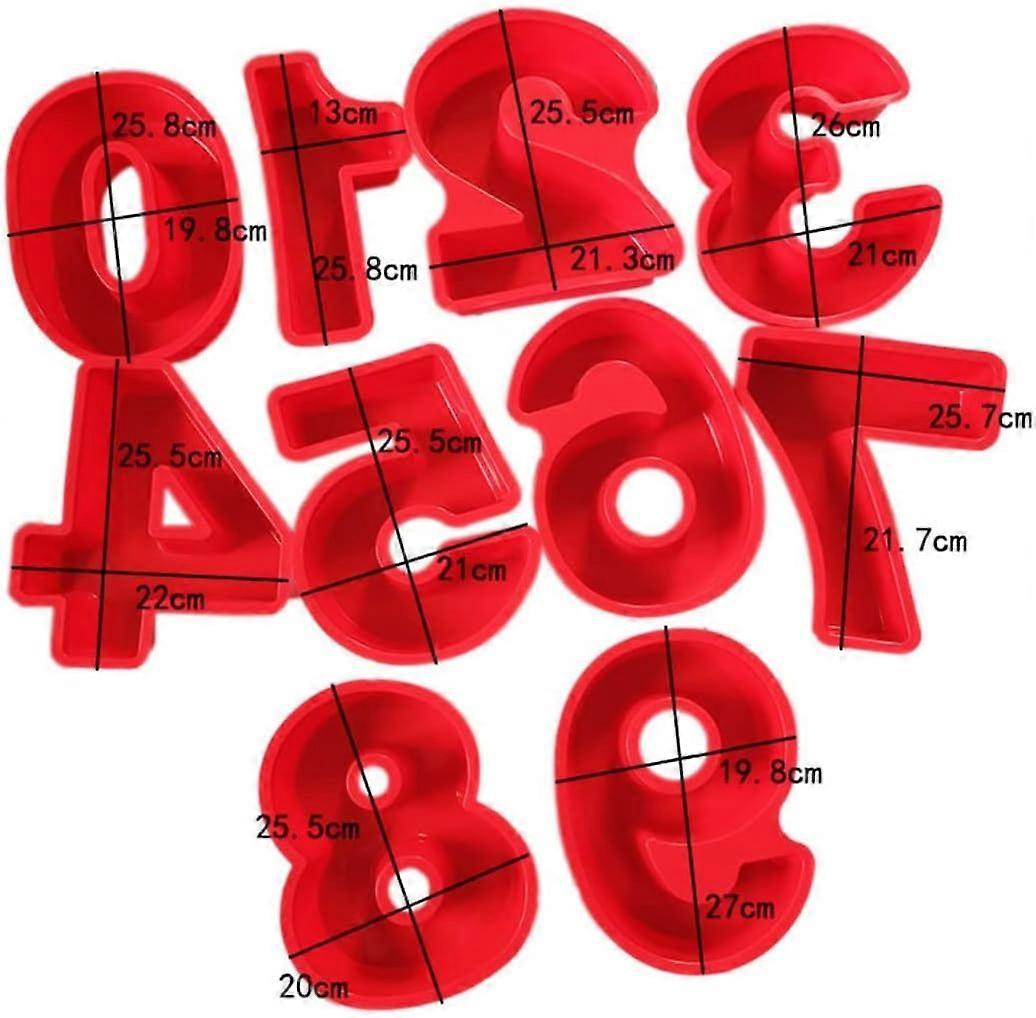 10 Inch Silicone Numbers Cake Molds,3D Large Baking Silicone Mould,for ...