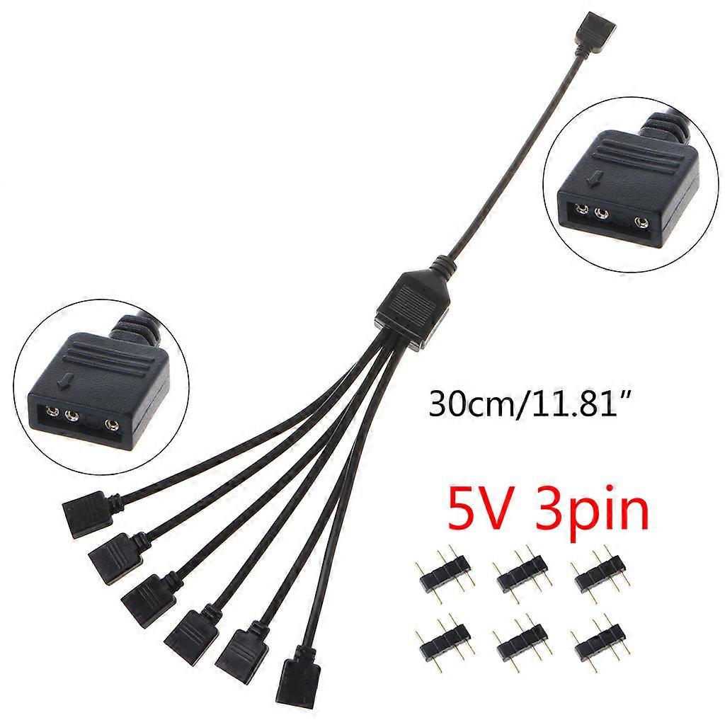 5V 3Pin RGB Splitter CPU Cooler Extension Cable PC Fan Power Cable ...