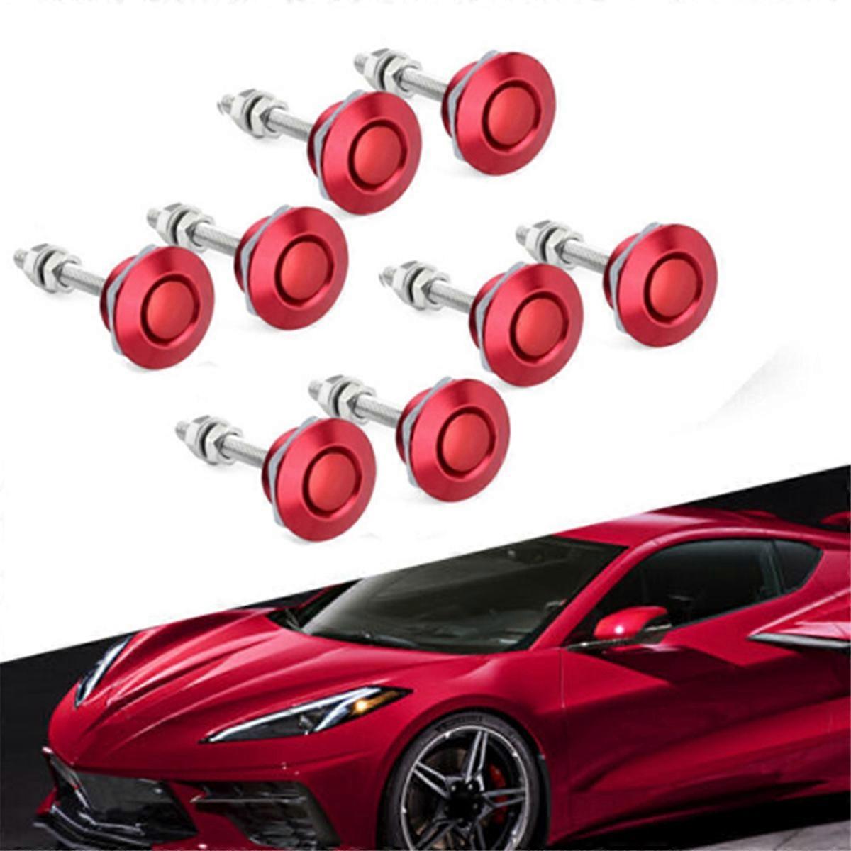 8 X Red Push Button Quick Release Hood Bonnet Pins Lock Clip Car Bumper ...