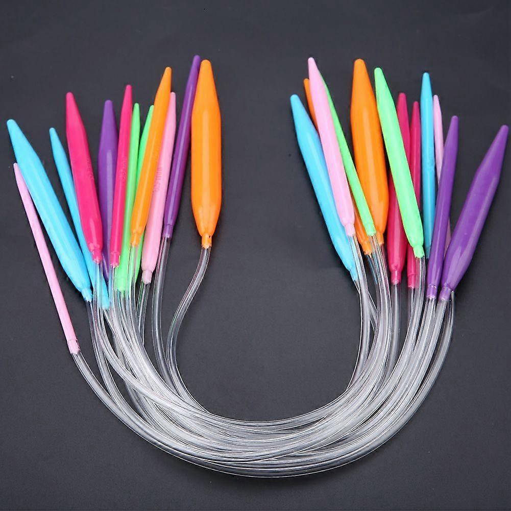 Multicolor Plastic Circular Tube Knitting Needles Kit Sweater Needle ...