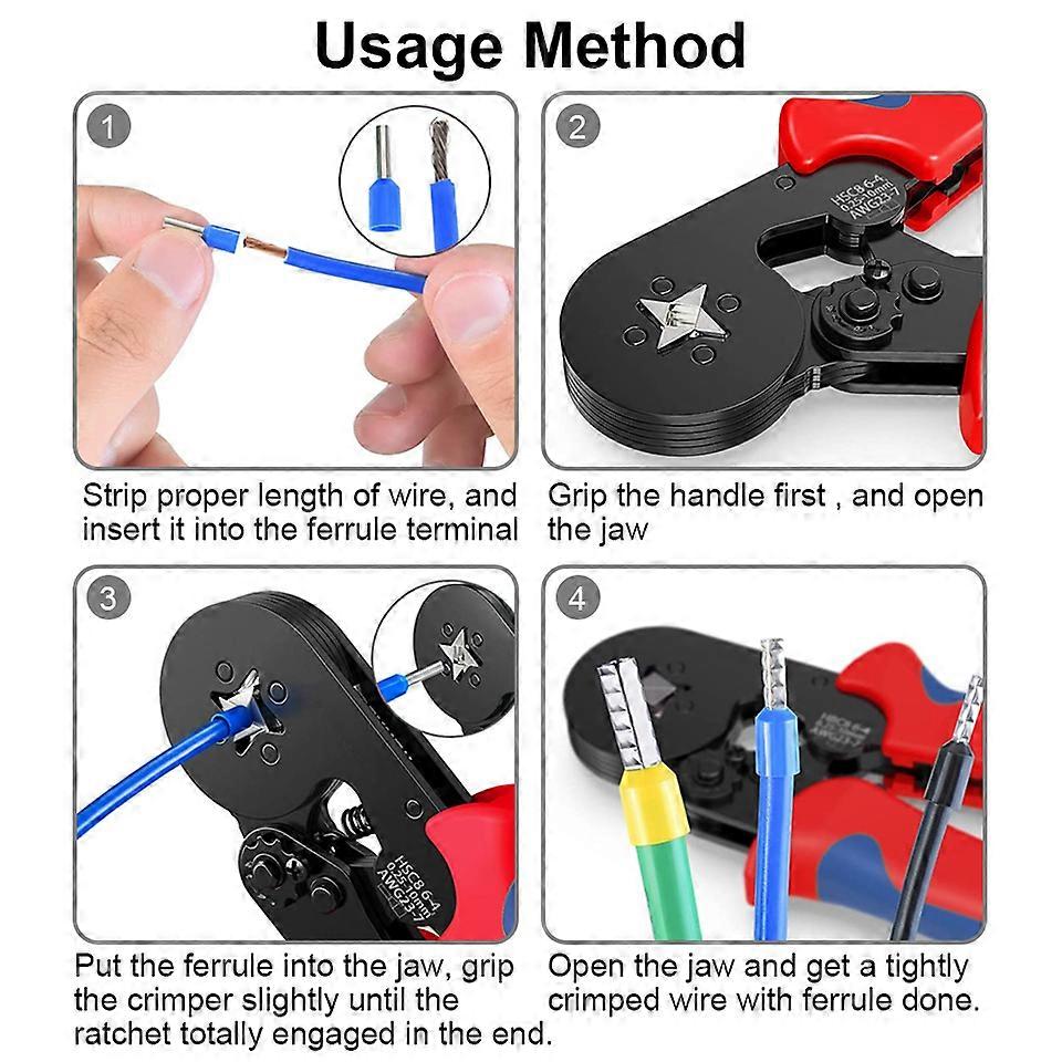 1200Pcs Crimp Tool W/ Bootlace Ferrule Crimper Plier Wire Terminals ...