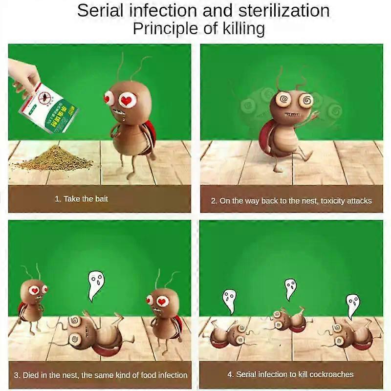 1-100pcs Effective Killing Cockroach Bait Powder Home Use Cockroach ...