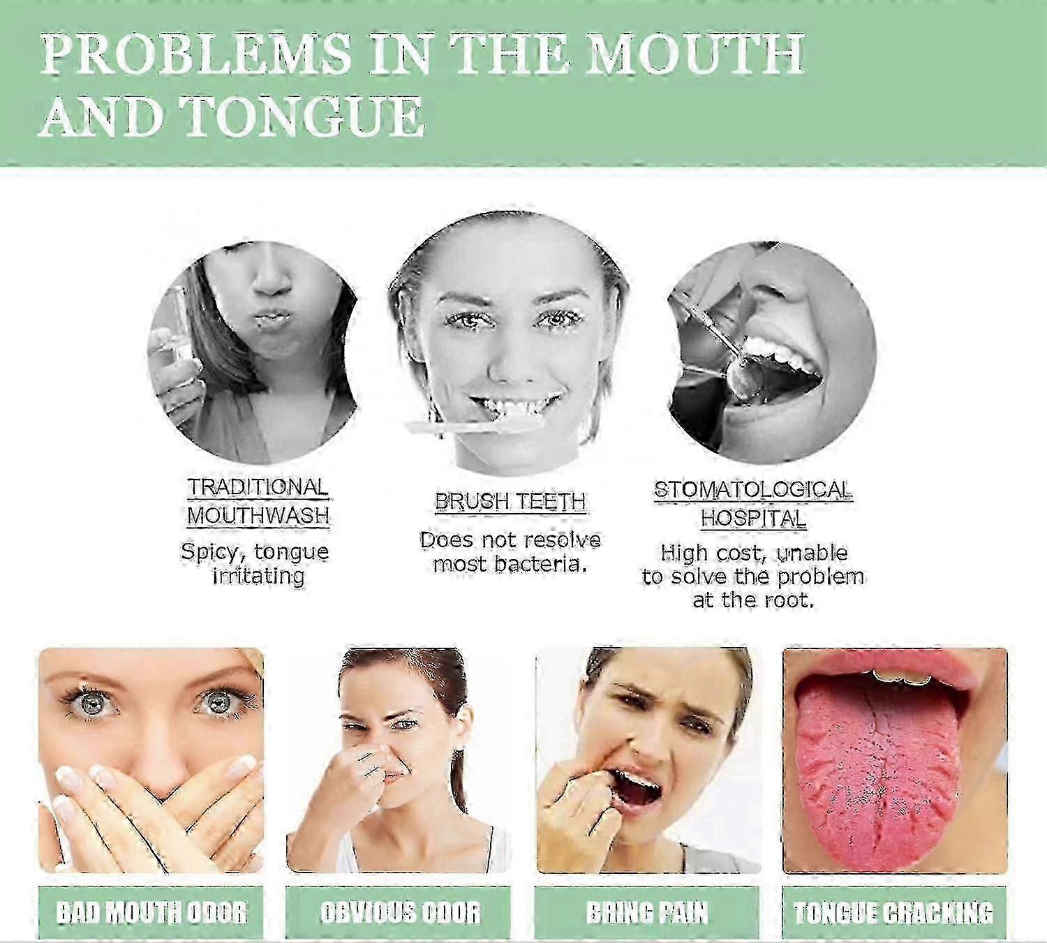 Tongue Repair Spray, Mouth Odor Eliminator for Dryness& Bad Breath ...
