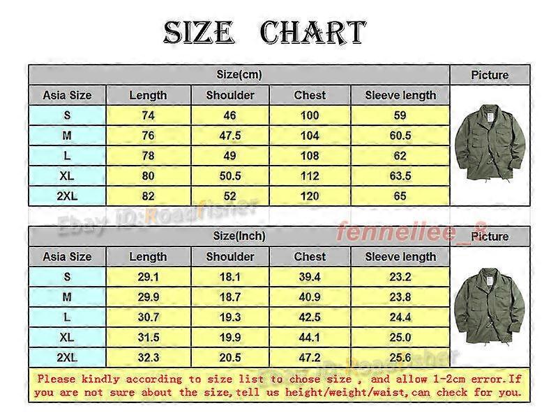 Men's Vintage M65 Field Jacket Replica Coat Multiple Pockets Work ...