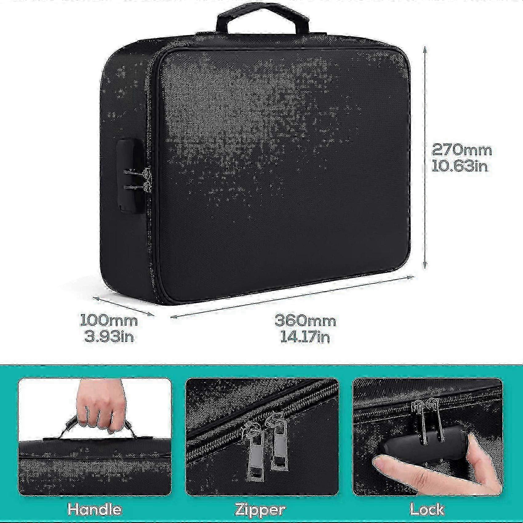 Fireproof & Waterproof Document Bag with Lock - Portable Safety Box for ...