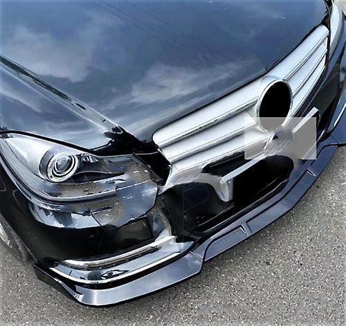 Mercedes c class c63 amg brabus style w204 gloss black front splitter ...