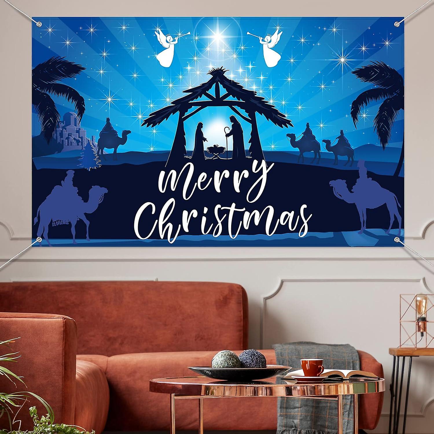 Holy Nativity Christmas Backdrop Merry Christmas Jesus Backdrop Manger ...