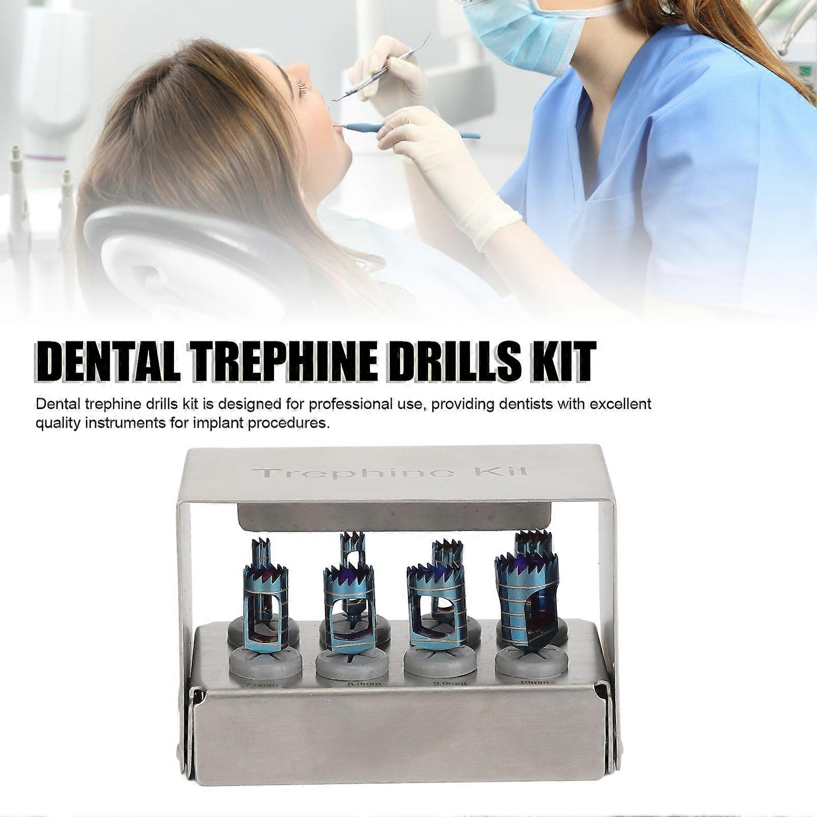 8pcs Dental Trephine Drills Kit Dentist Implant Instruments Tools ...