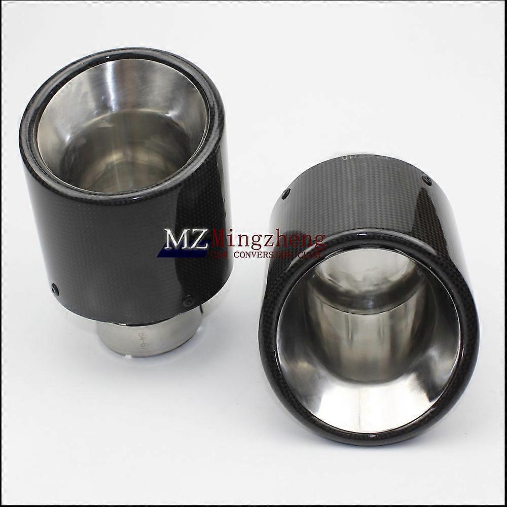 114MM Outlet Glossy Carbon Fiber exhaust tip 304 Stainless Steel ...