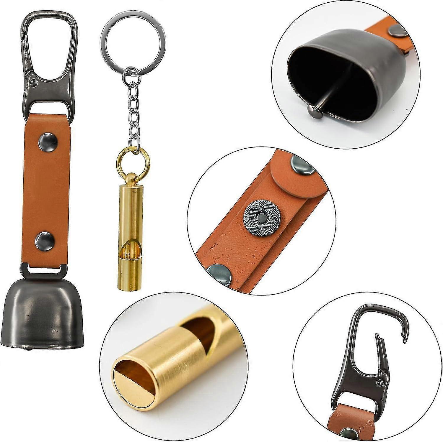 Bear Bells with Emergency Whistles for Bear Deterrent, Loud Bells Bear ...