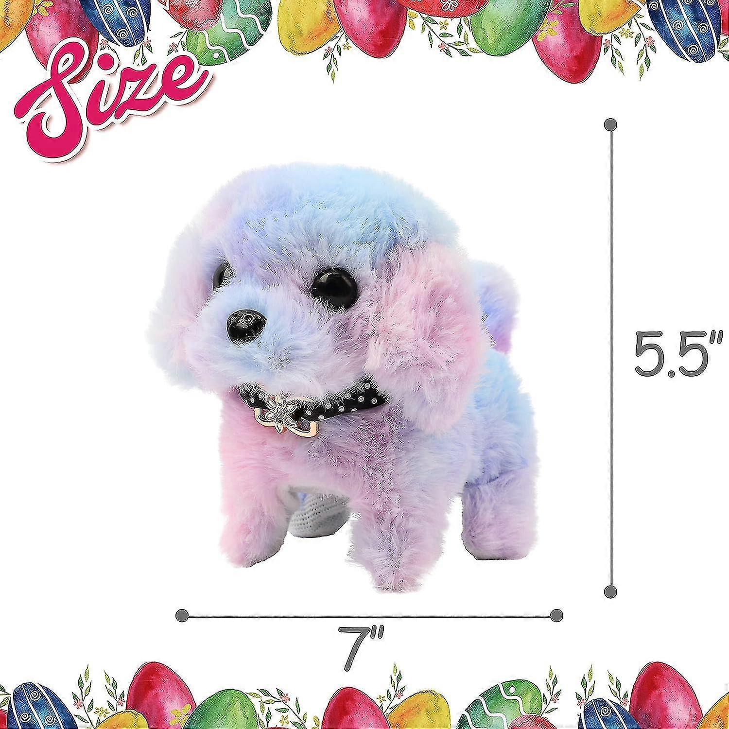 Walking Puppy Stuffed Animal Interactive Rainbow Dog Barking Tail ...