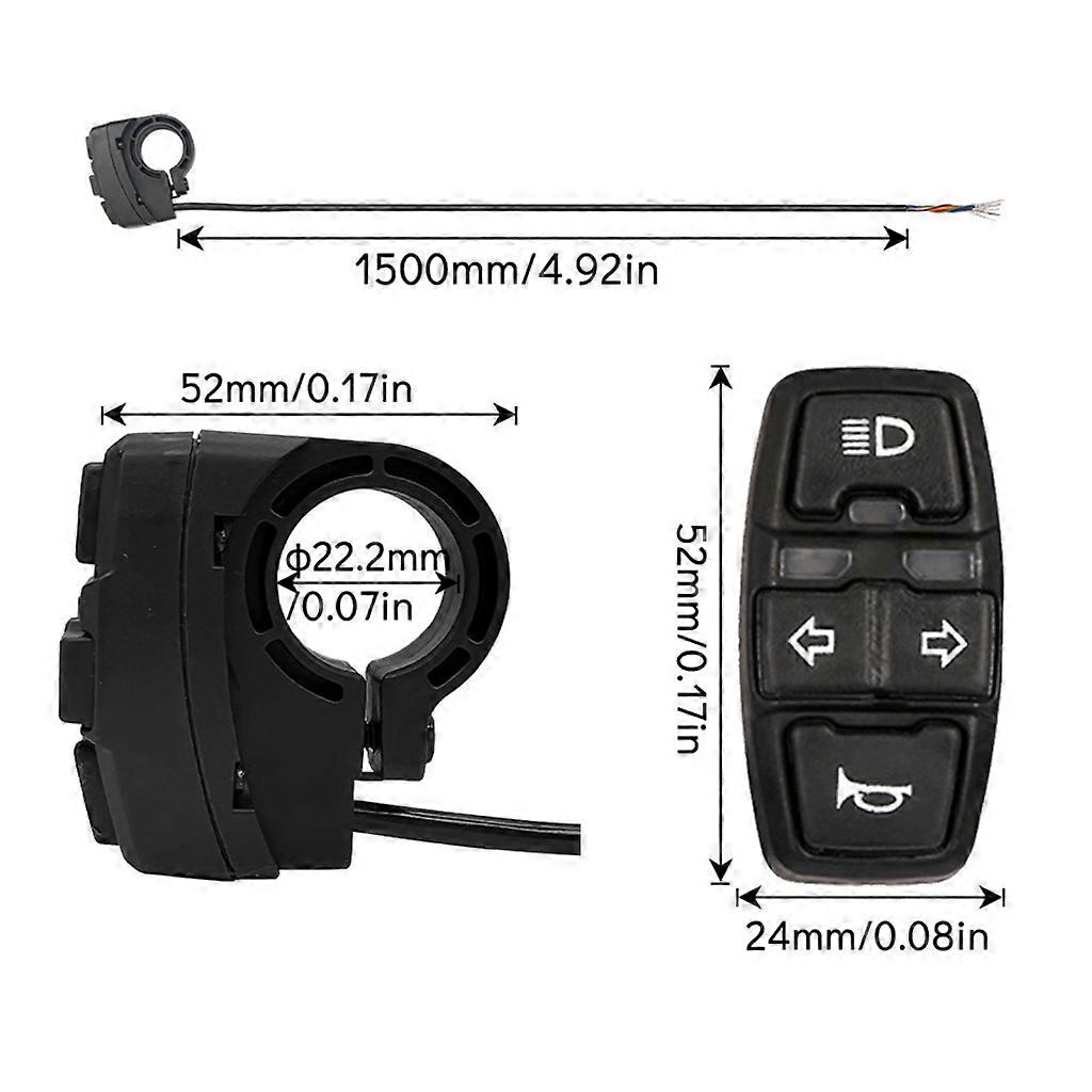 Electric Bike 3 in 1 Horn Light Turn Signal Switches Universal ...