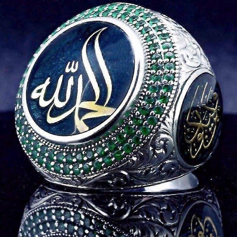 Religious Islam Muslim Rune Letter Pattern Ring Men's Ring Bohemian ...