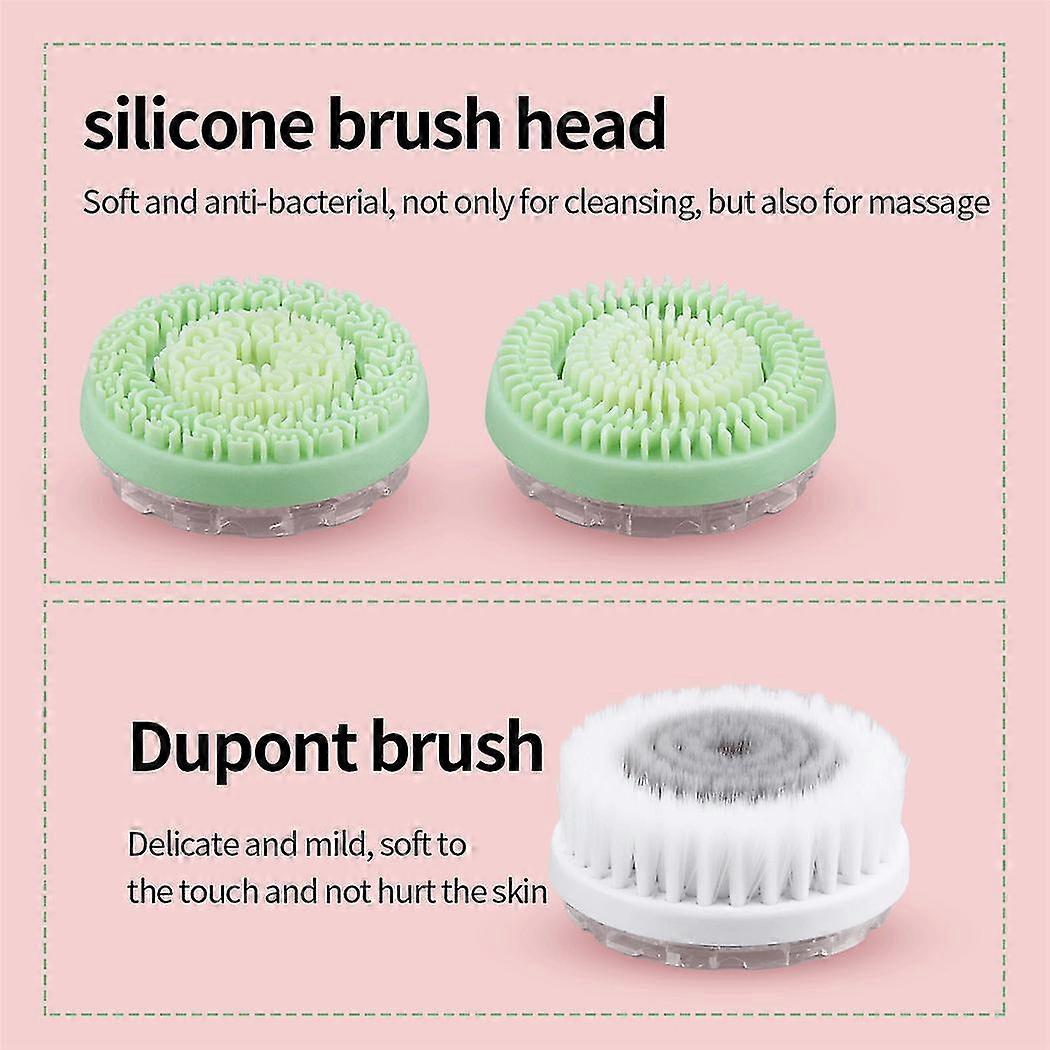 3 In 1 Electric Facial Brush Silicone Rotating Face Brush Deep Cleaning ...