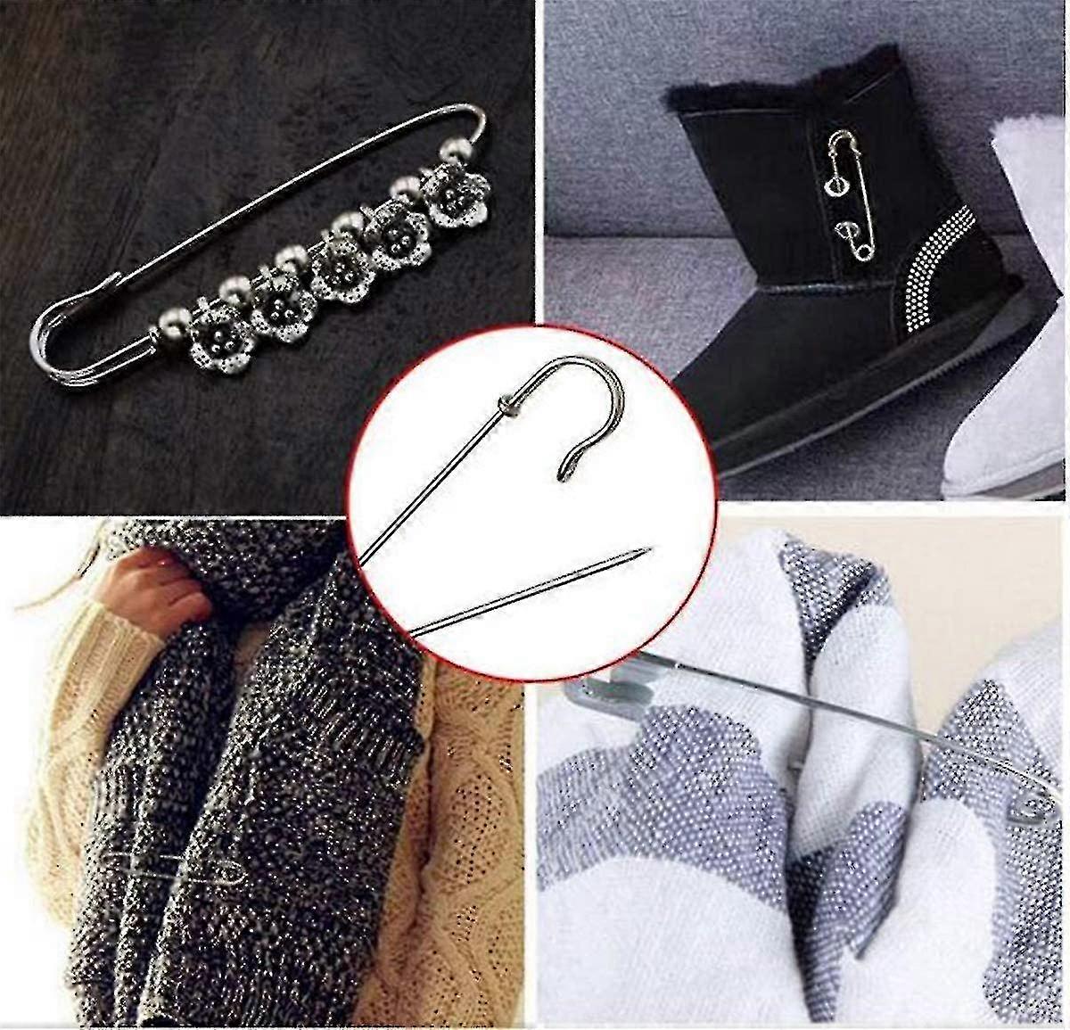 30 Pcs Large Safety Pins 7cm Heavy Duty Blanket Pins Bulk Steel Spring ...