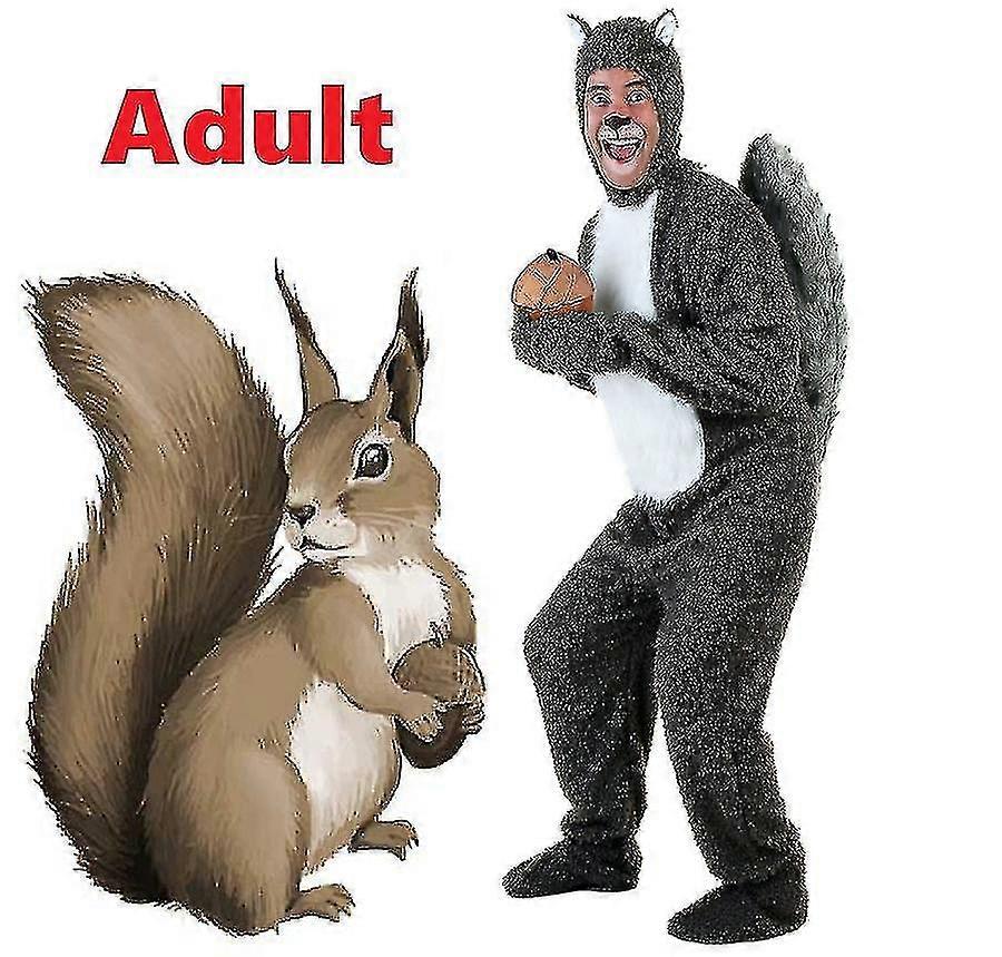 Squirrel Costume Furry Squirrel Costume With Acorn For Adult And ...