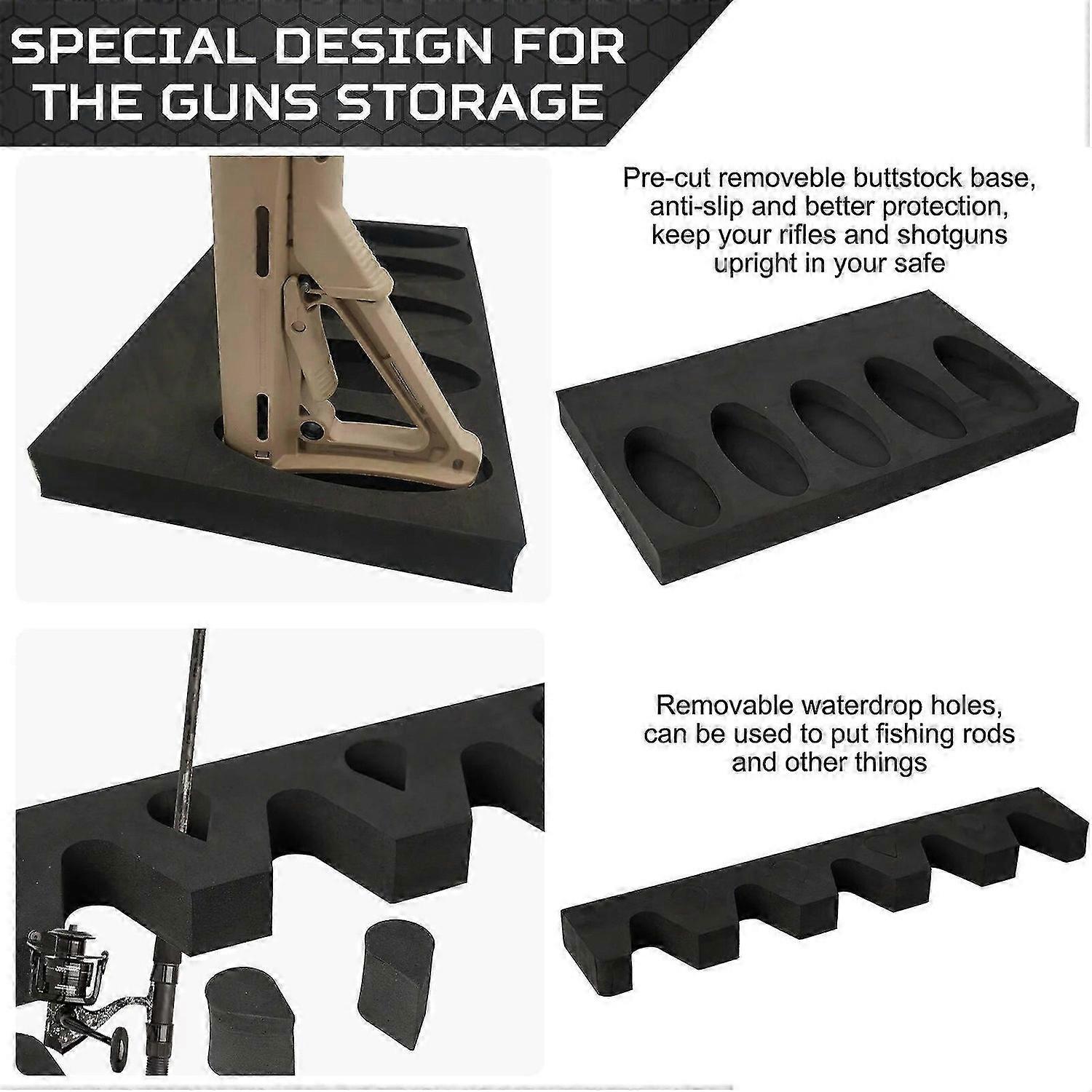 Foam Gun Rack Hunting Gun Safe Accessory for Gun Storage Rifles and ...