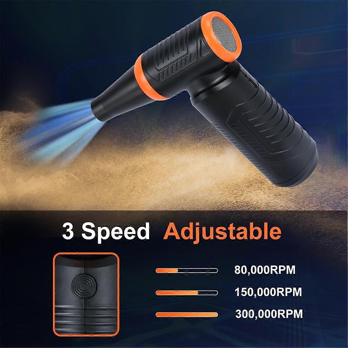 Compressed Air Duster,300000RPM Powerful Electric Air Duster,No Canned ...