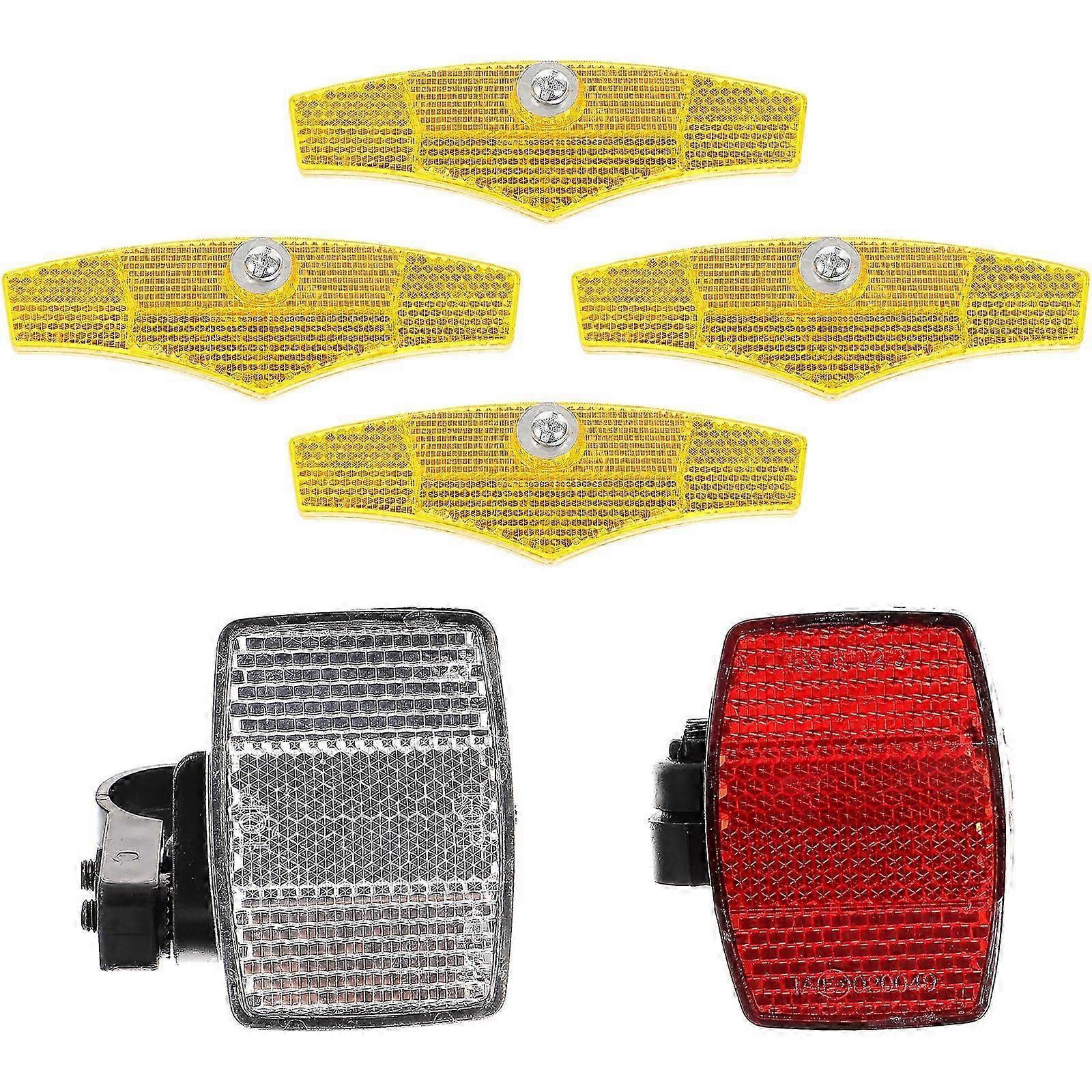 1 Set of Bike Reflectors Kit Professional Front and Rear Reflector Kit ...