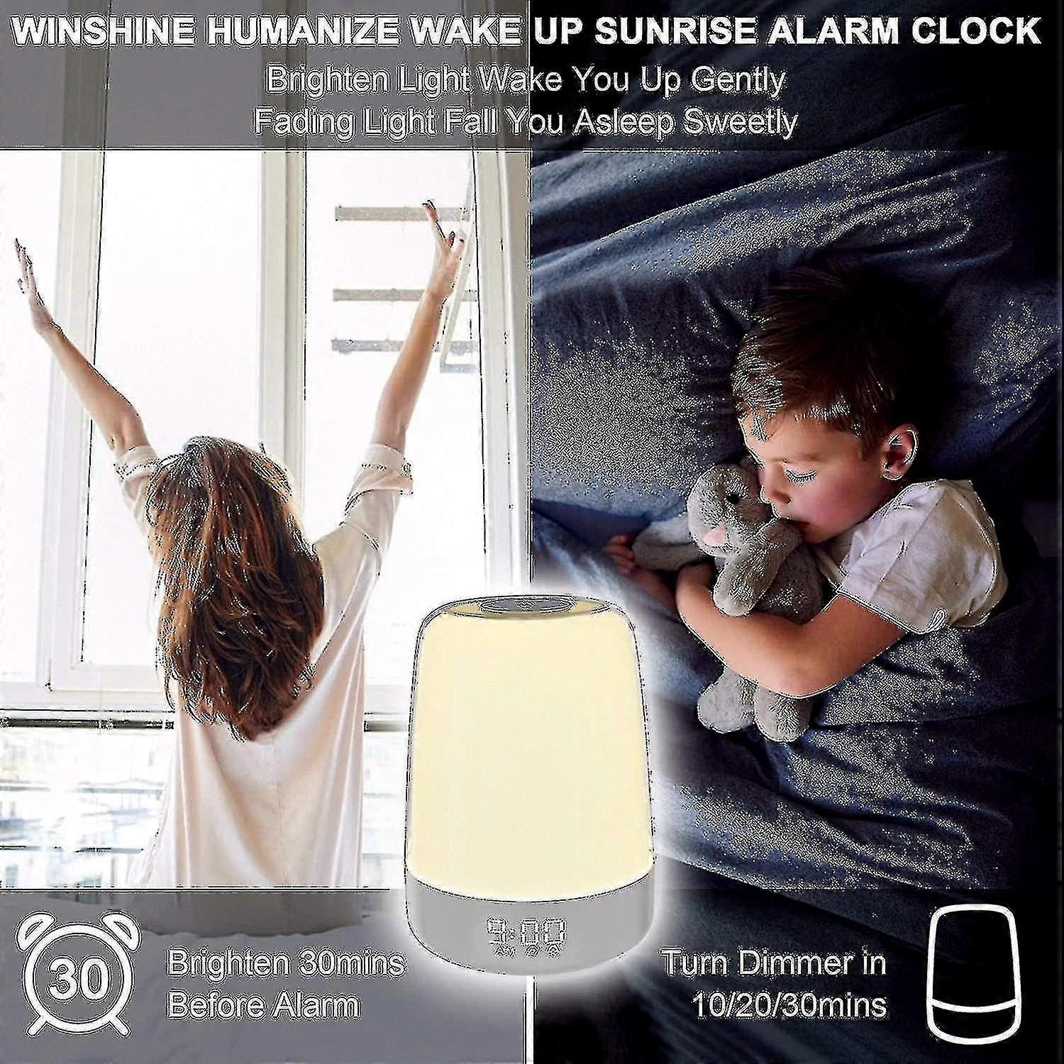 Sunrise Simulation Alarm Clock with Touch Wake Up and Dimmable Warm ...