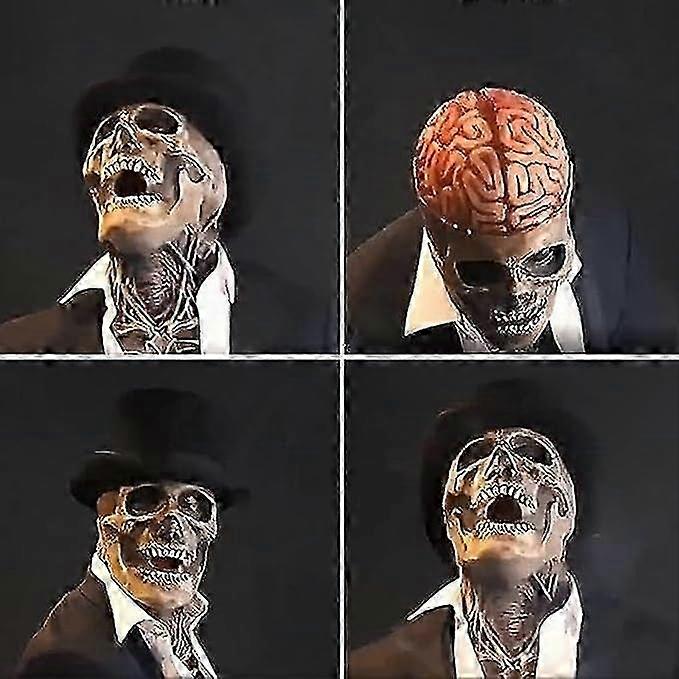 Halloween Skeleton Mask with Movable Jaw, Latex Skull Mask for Cosplay ...