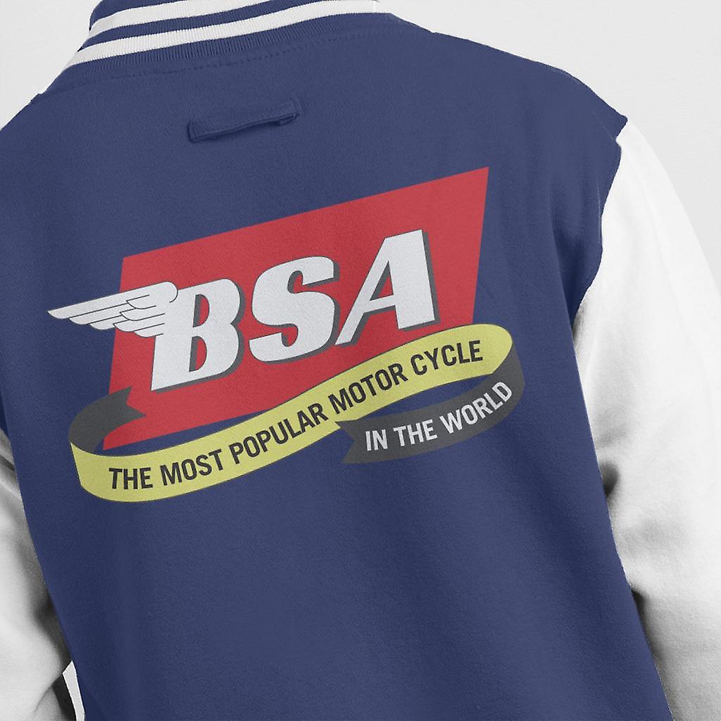 BSA The Most Popular Motorcycle In The World Men's Varsity Jacket | Fruugo UK