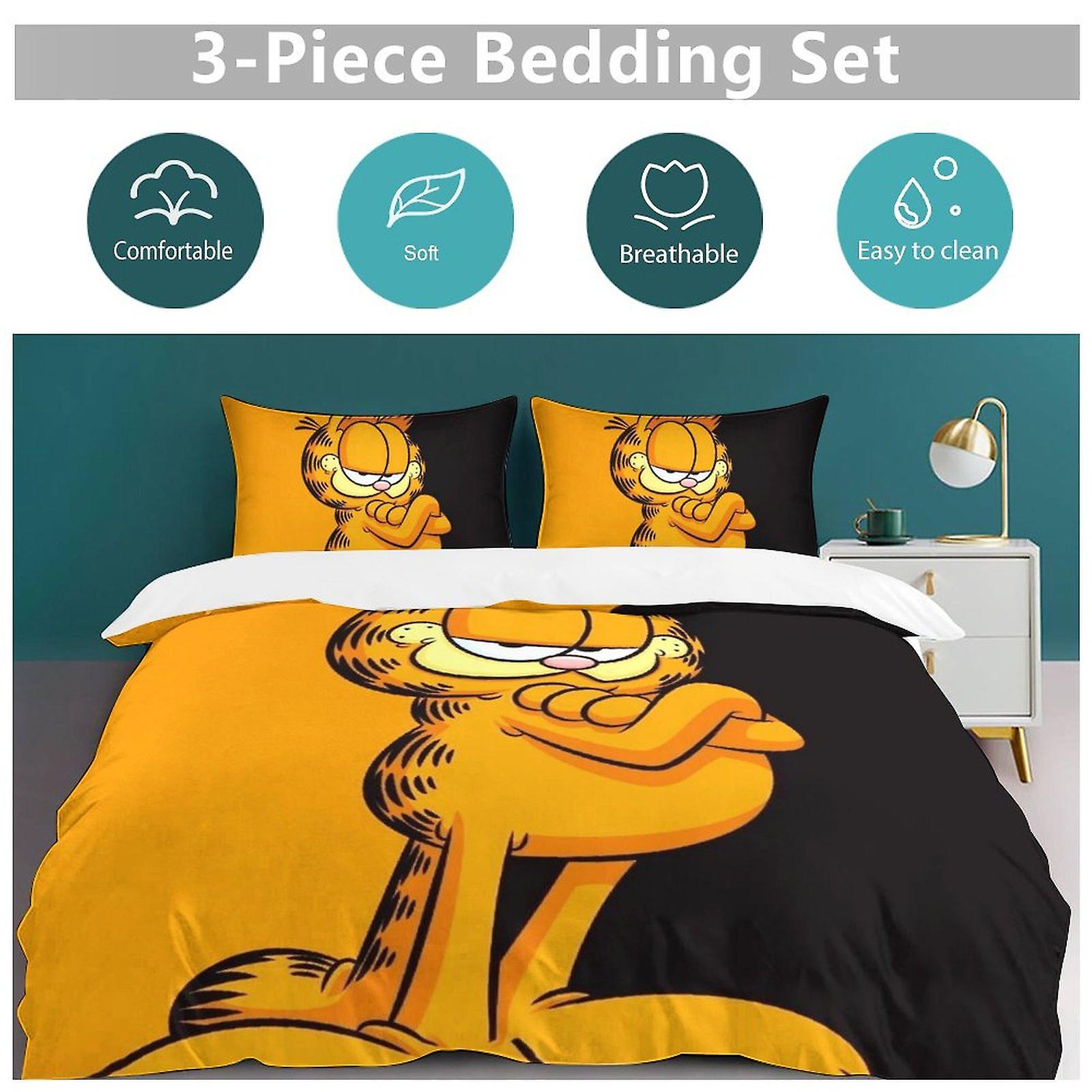 Garfield Bedding Sets Cute Bed Cover Anime Cartoon 3D Printed ...
